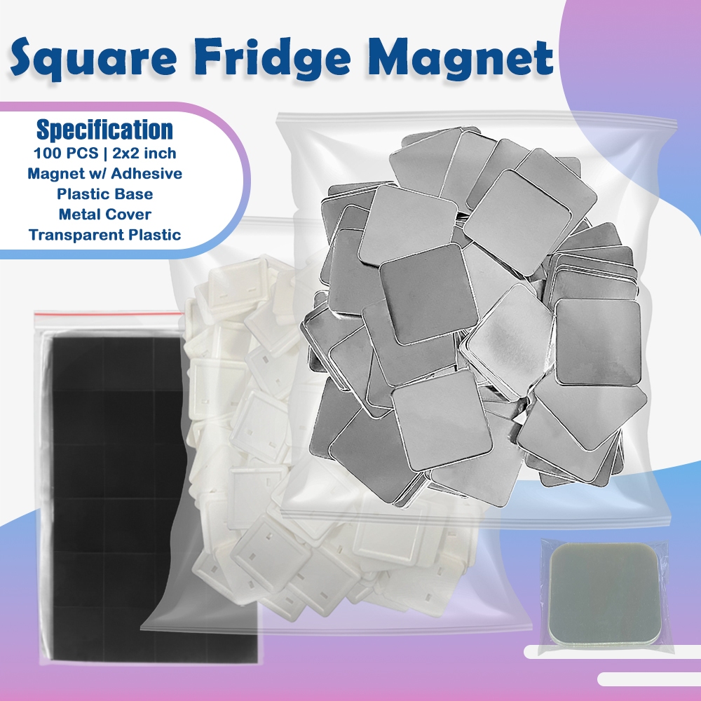 100pcs 50mm Fridge Magnet Square 2x2 inches Ref Magnet Set | Shopee ...
