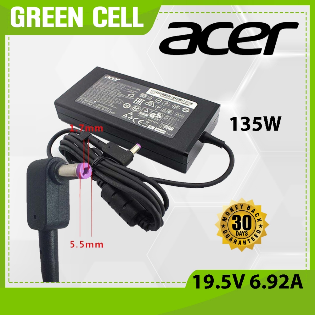 135W Acer Laptop Charger 19.5V 6.92A for Nitro 5 AN515-55-54Q0 N20C1 ...
