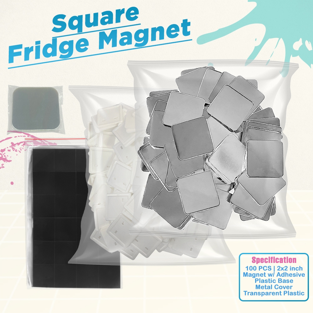 50mm Square Fridge Magnet 2x2 Inches Ref Magnet 100sets | Shopee ...