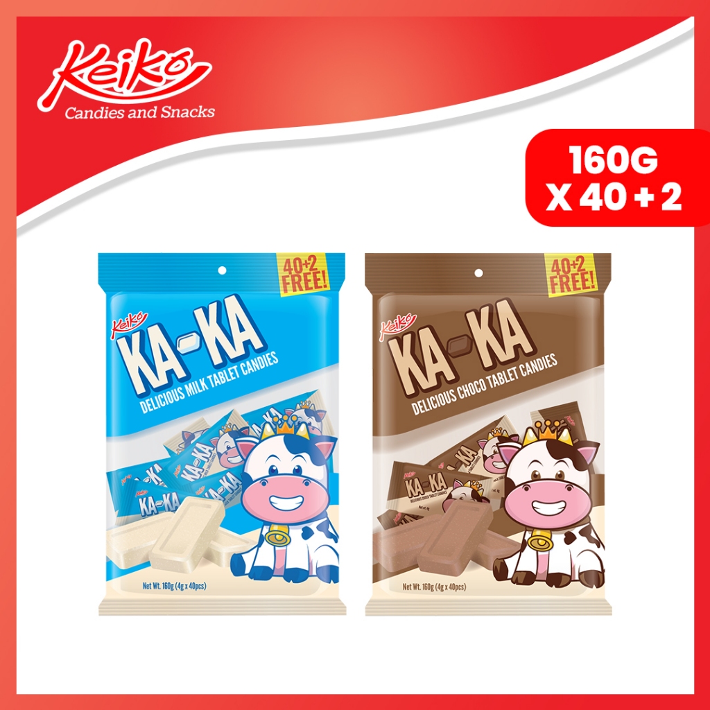 Keiko Ka-Ka Delicious Milk/Chocolate Tablet Candy (40+2 FREE) | Shopee ...