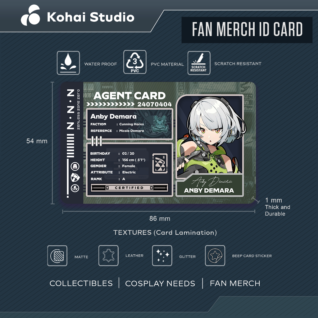 Zenless Zone Zero Cosplay ID Card BEEP Sticker Agent Collectible Part 2 ...