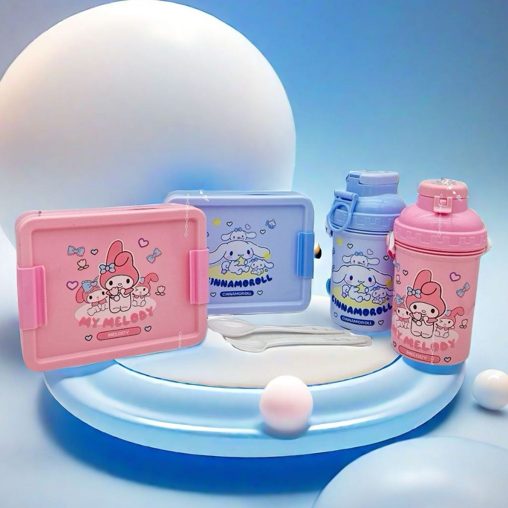 Kuromi Melody Cinnamoroll Lunch Box Water Bottle Set Box or Cicle Shape ...