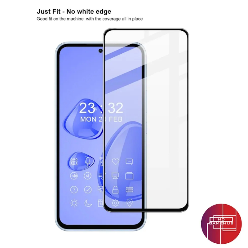 Samsung S24 Fe Full Screen Tempered Glass 21D Screen Protector (Black ...