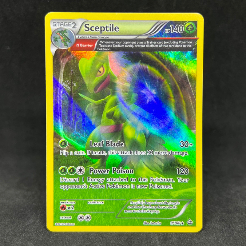 Pokemon TCG Sceptile Half Art Holo Rare 9/160 2015 XY Primal Clash ...