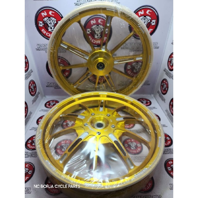 OKIMURA MAGS CNC GOLD F185X14 /R215X14 FOR BEAT FI | Shopee Philippines