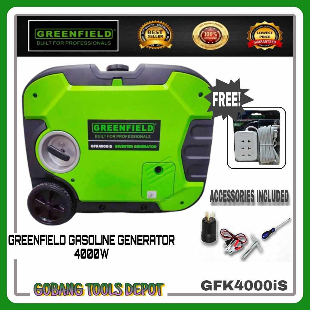Greenfield 4000w Ultra Silent Gasoline Portable Inverter Generator with ...