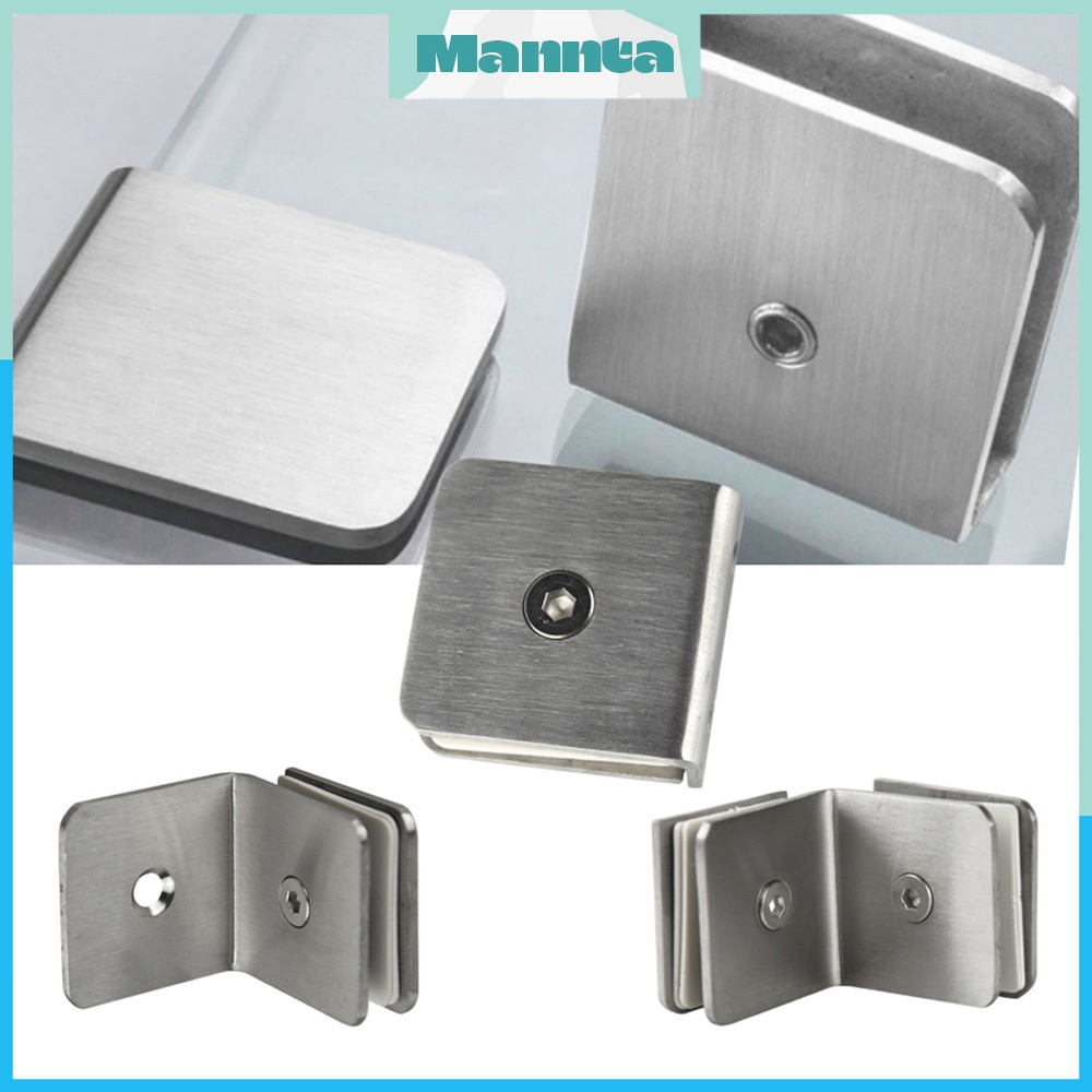 0/90° Square Stainless Glass Clamp Single / Double Side Clip for Shower ...