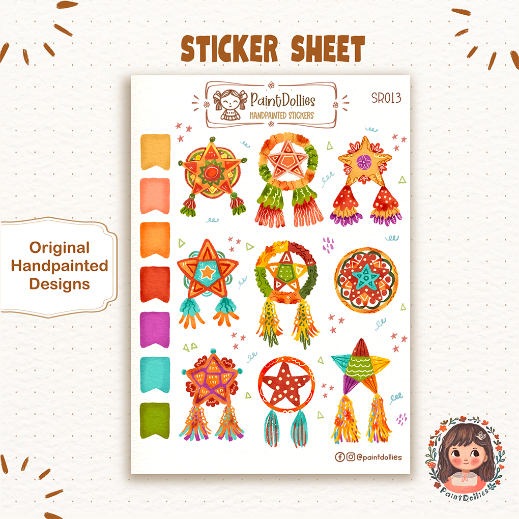 SR013 Cozy Christmas Parols Sticker Sheet/ Philippine Christmas Parol ...