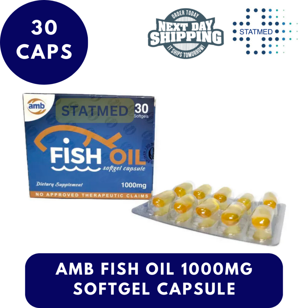 Fish Oil AMB 1000mg Softgel Capsule | 10 & 30 Softgels | Shopee Philippines