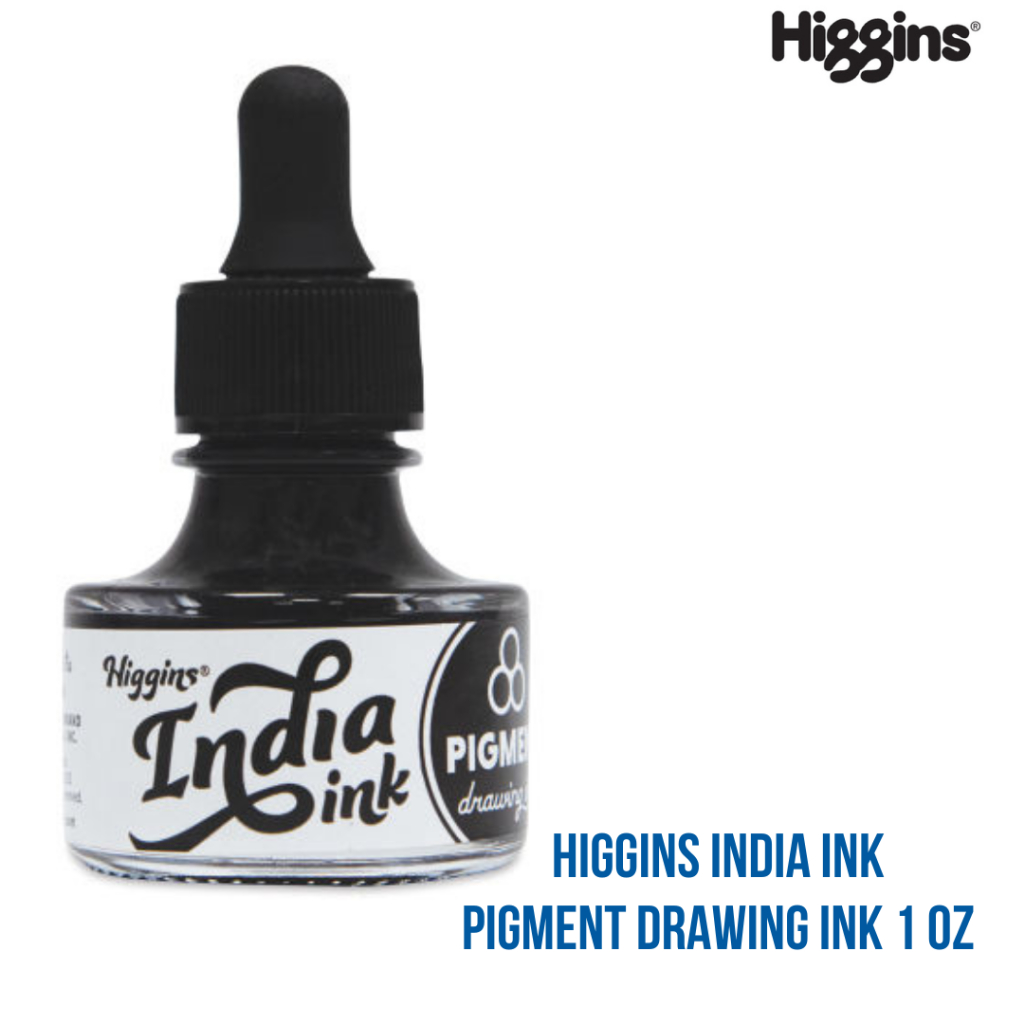 Higgins Drawing Ink 1oz Pigmented Calligraphy Black Opaque Waterproof ...