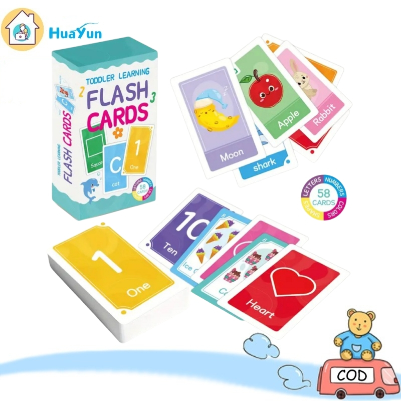 58 PCS Alphabet Flashcards For Children's Early Education, ABC English ...