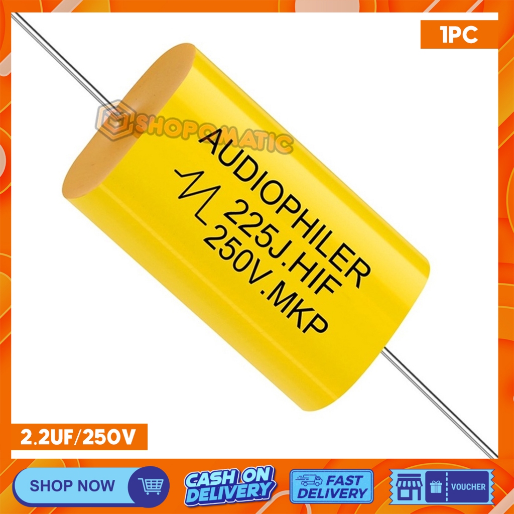 SHOPOMATIC 2.2UF/250V Tweeter Capacitor Audiophiler Non Polar Capacitor for Tweeter/Driver Units ...