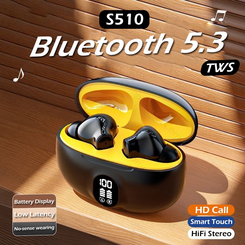 S510 New Bluetooth Earphones HIFI Stereo Bass TWS Touch Earbuds ...
