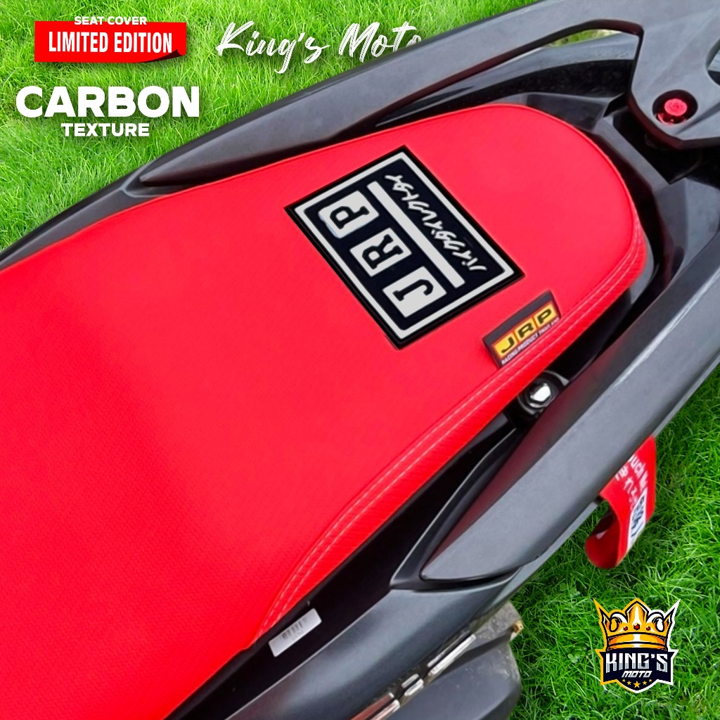 RAIDER R150 CARB ORIGINAL JRP SEAT COVER RED EDITION Rubber Logo with ...