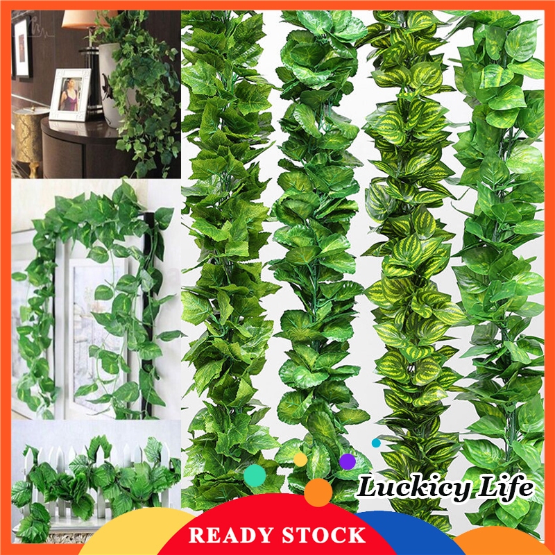 12 pcs/240cm Artificial Leaves grape leave Garland Plastic String ...