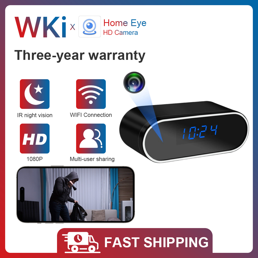 Wireless WiFi HD 1080P Mini Hidden Camera Alarm Clock with IR Motion ...