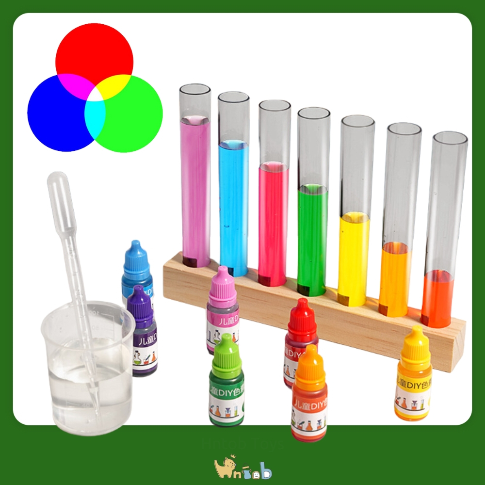 Hntob Color Test DIY Science Experiments Kit Manual Guide Wooden Stand ...