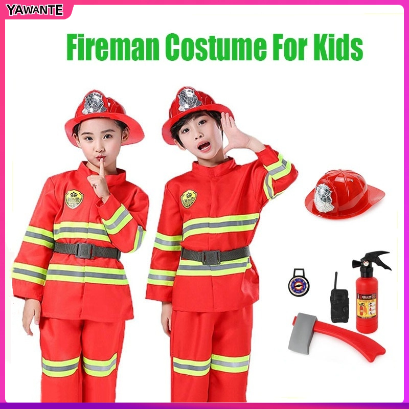 Children's Firefighter Costumes Fire Fighting Performance Role-Playing ...