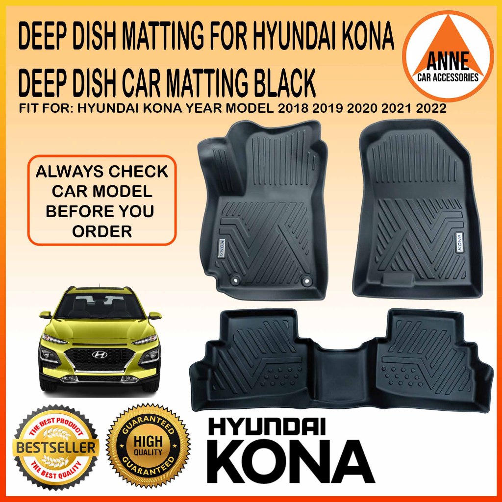 TPE Hyundai Kona 2018 - Onwards Deep Dish Matting / Deepdish Mat / Car ...