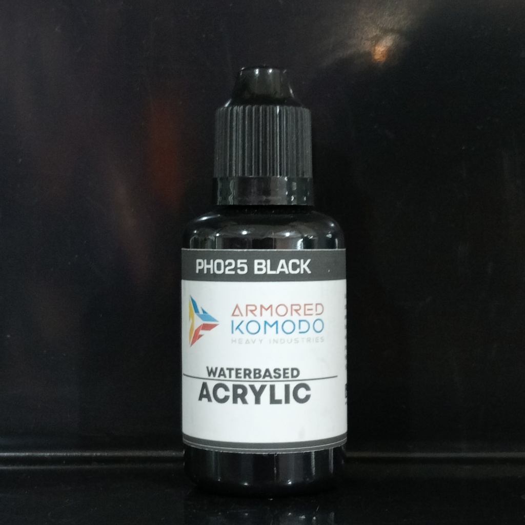 Armored Komodo Heavy Industries PH025 Black 30 ml Waterbased Acrylics Paint Basic Solid Color ...