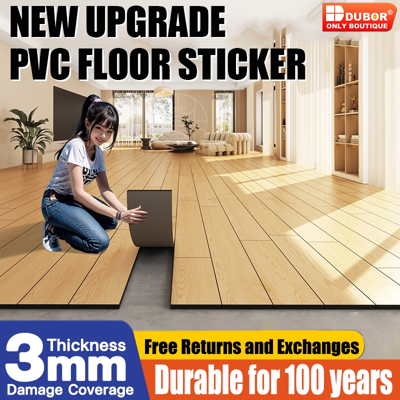【COD】 Wood Grain Vinyl Floor Sticker 91x15cm Self Adhesive PVC Tiles ...