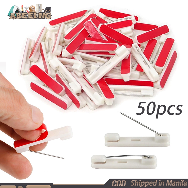 50Pcs Badge Safety Pin Bar with Adhesive for Making Name Tag Badges ...