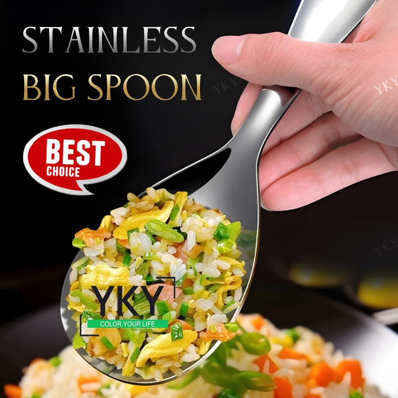 Stainless Steel Rice Spoon Rice Serving Scooper Large Dinner Spoon Non ...