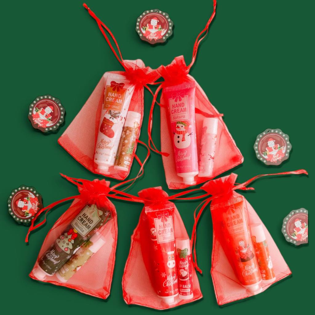 GIFTIES Christmas Themed Scented Moisturizing Hand Cream & Lip Balm ...
