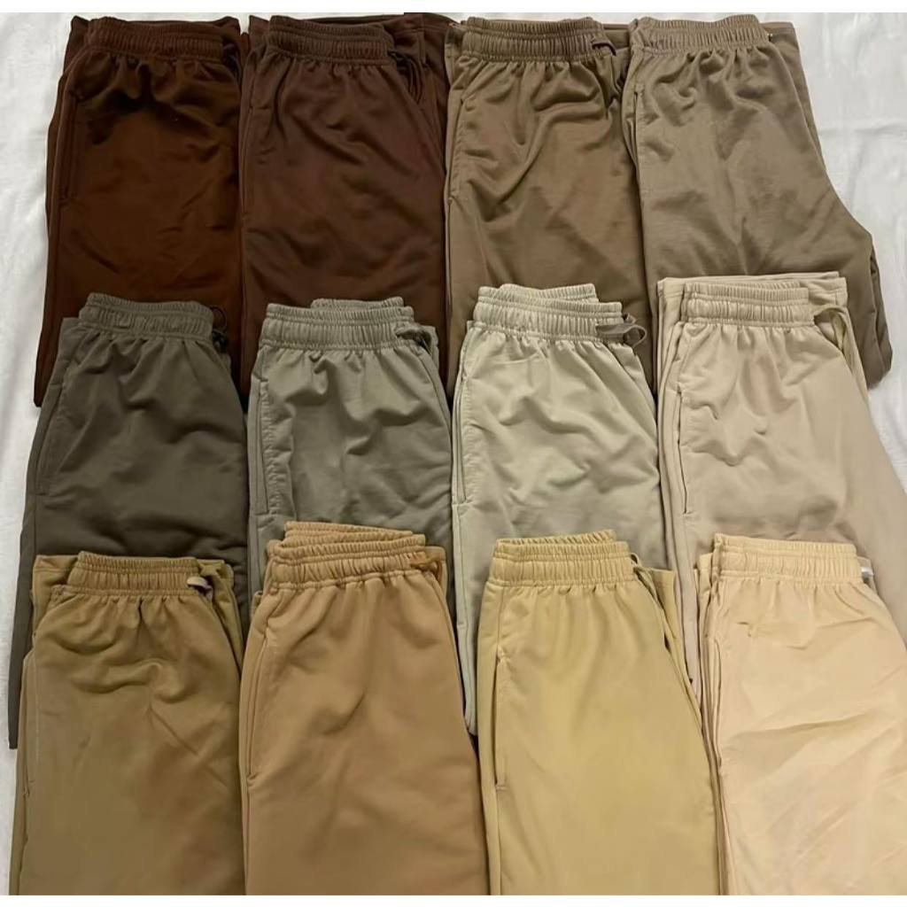EMILY Cotton Mini Terry Wide Leg Pants Unisex Bottom Basic Women Sweat ...