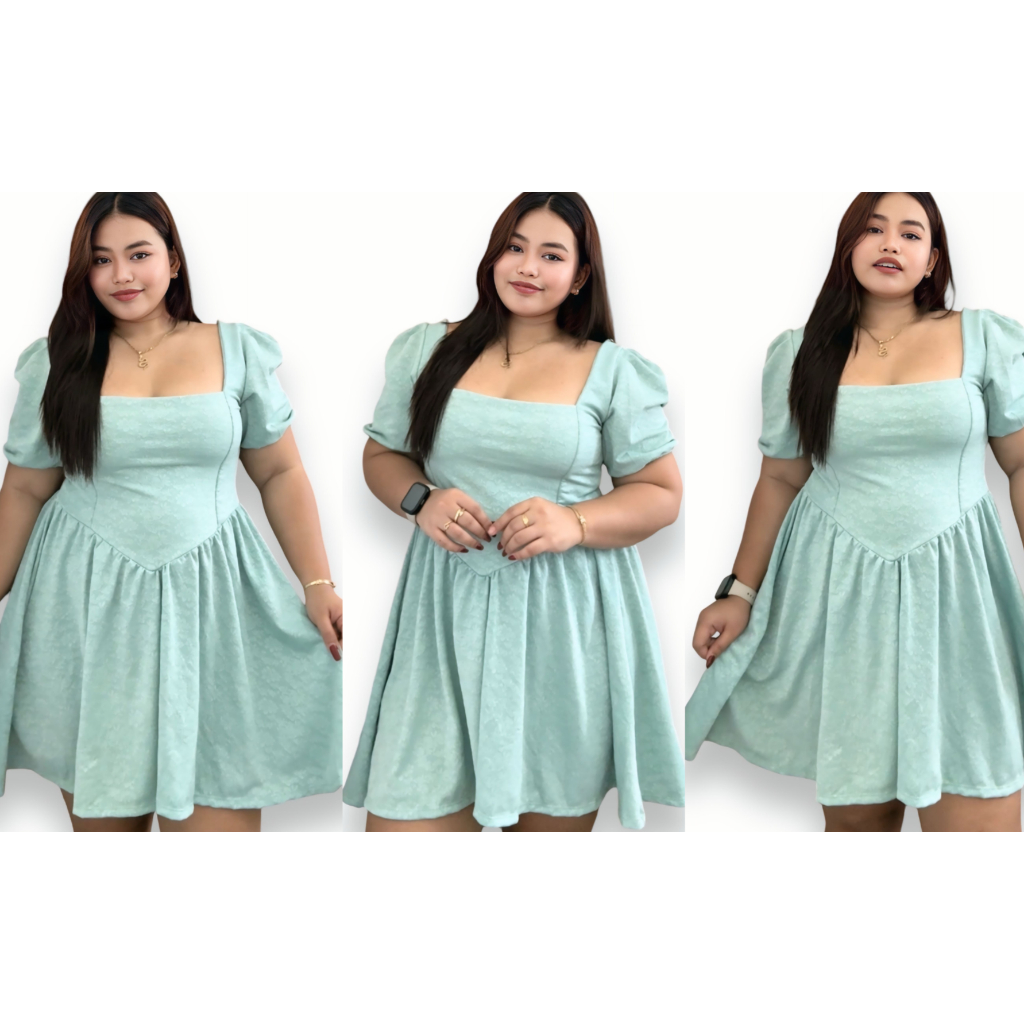 MALOI PUFF SLEEVE MIDI DRESS (MID-SIZE AND PLUS-SIZE) | Shopee Philippines