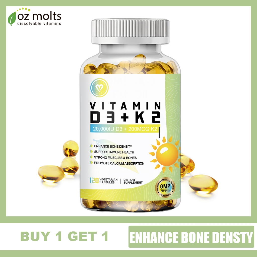 Ozmolts Vitamin D3+K2 Capsule Promote Calcium Absorption Strengthen ...