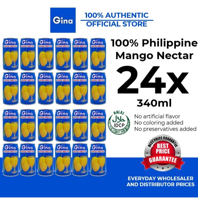 24x Gina Mango Nectar Juice 340mL (24 Cans) | Shopee Philippines