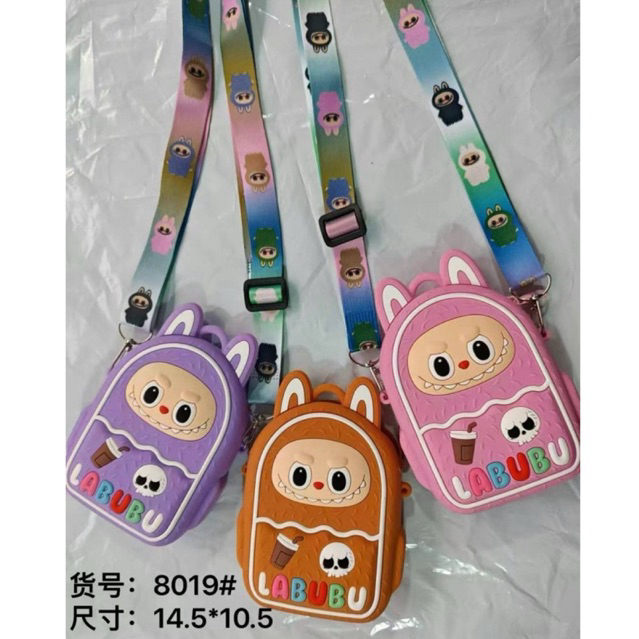 mumu Labubu Crossbody Bags Cartoon Plush Silicone Coin Purse Kawaii ...