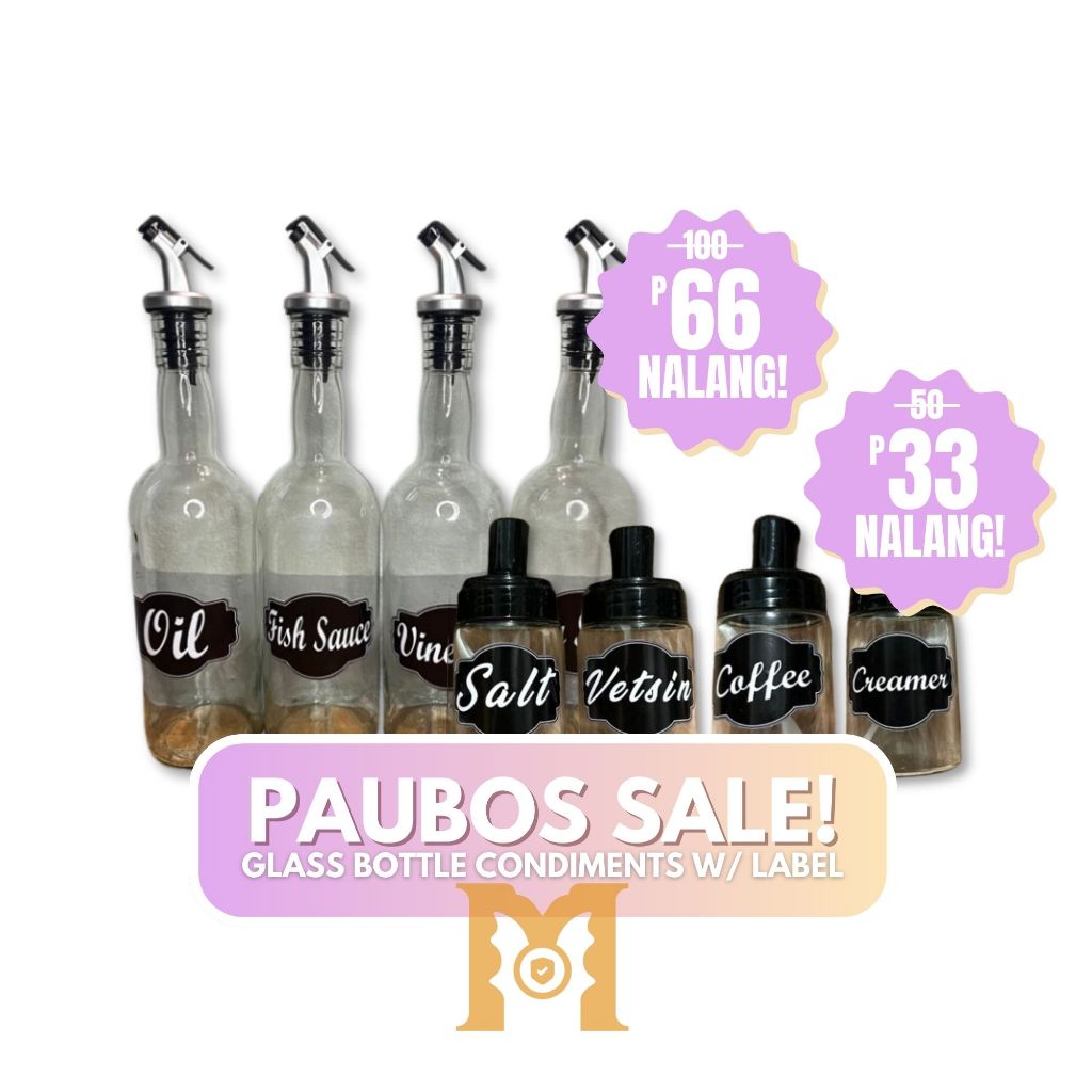 Glass Bottle Condiments with Labels | Shopee Philippines