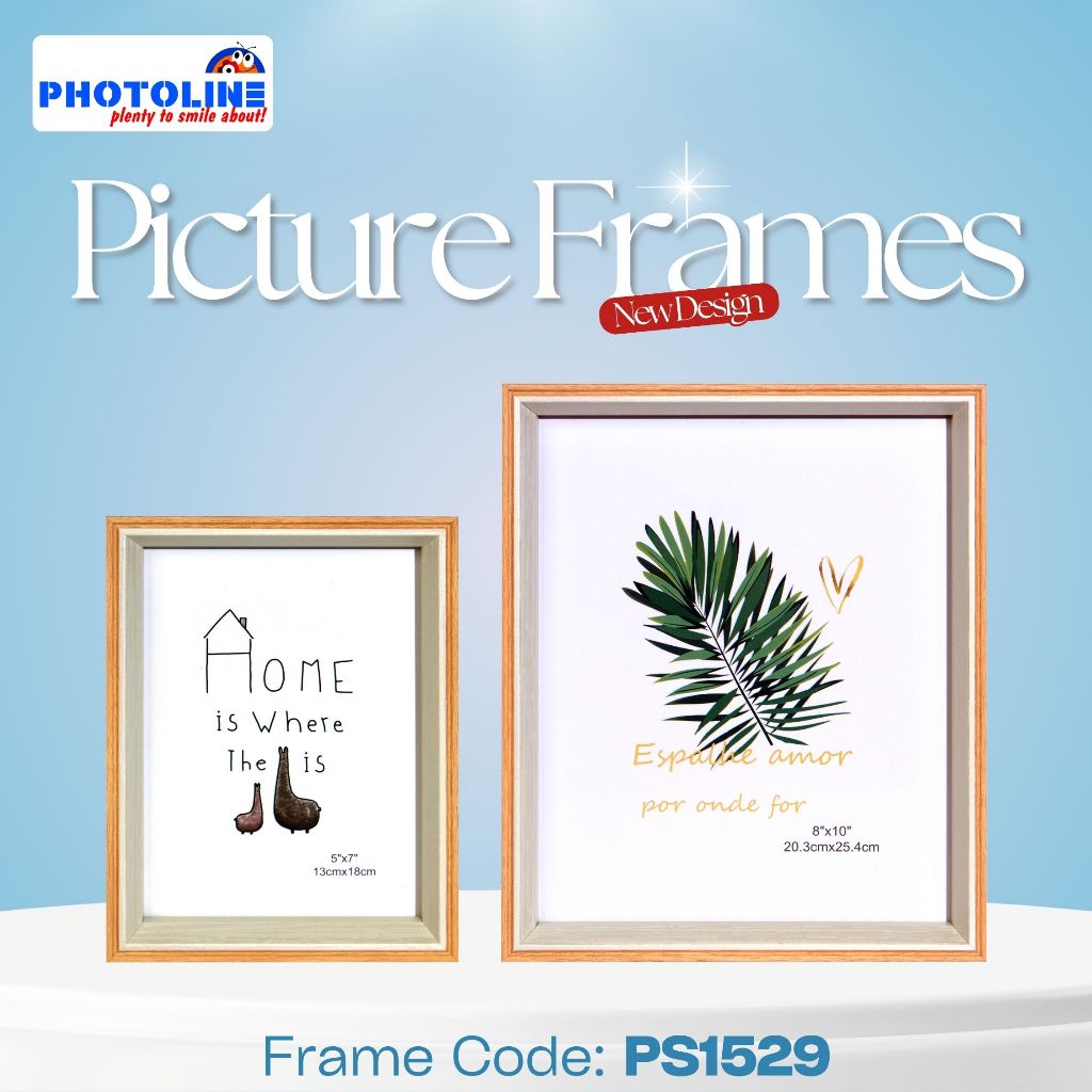 Photoline Picture Frames Minimalist Frame with Gold/Wood Trim 8r & 5r ...