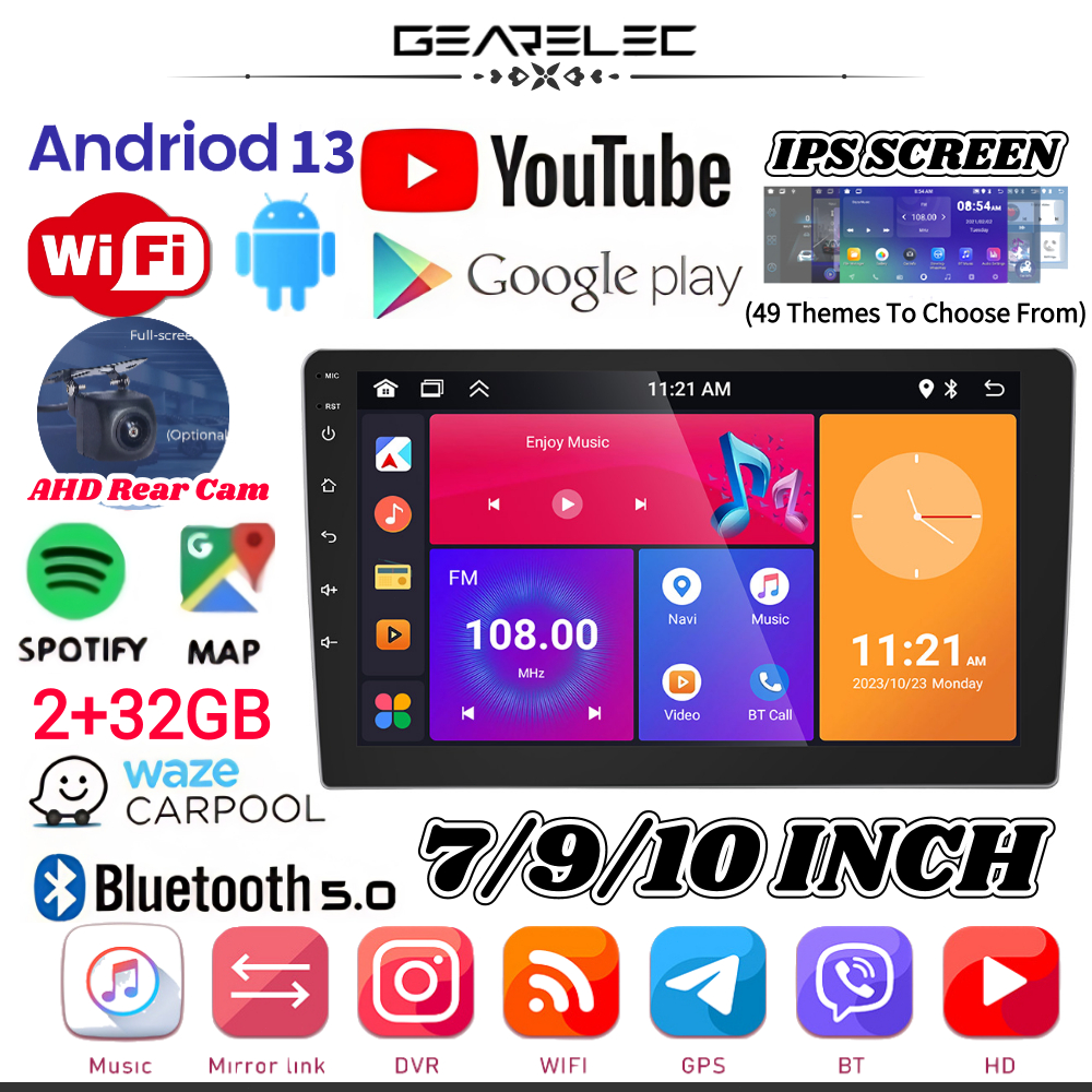 GEARELEC 7/9/10 Inch Android Car Stereo GPS/FM/Wifi/Touch Screen Car ...