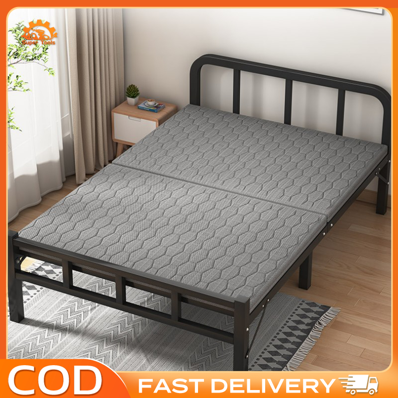 Metal Folding Bed 75/100CM Home Single Bed Portable Foldable Office Nap ...