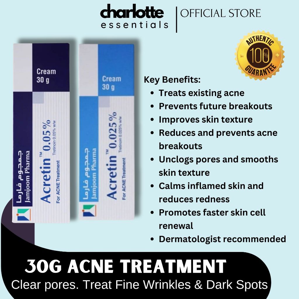 AUTHENTIC Acretin Cream 0.05% Exp: October 2026 for Acne Treatment ...