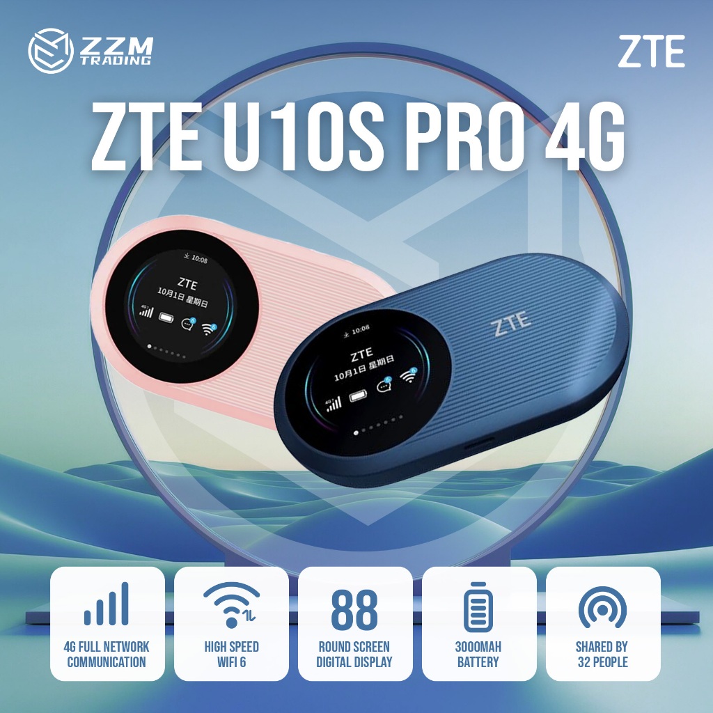 ZTE U10S Pro 4G Pocket Wifi 802.11b/g/n/ax, 2.4GHz 3000mAh Type-C ZZM Trading | Shopee Philippines