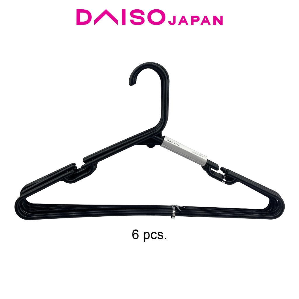 Daiso Black Simple Hanger (6 pieces) | Shopee Philippines
