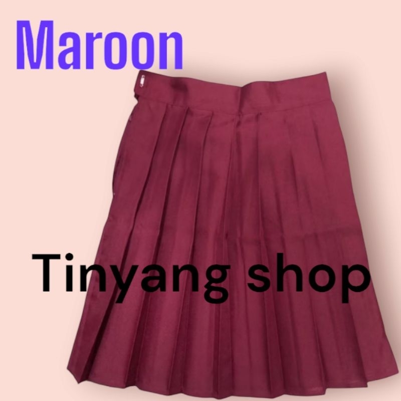 SCHOOL UNIFORM SKIRT (MAROON ROUND PLITS) | Shopee Philippines