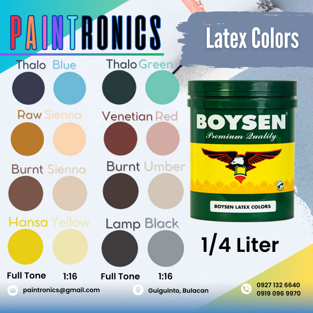 BOYSEN Paint Latex Colors | 1/4L [read the description!] | Shopee ...