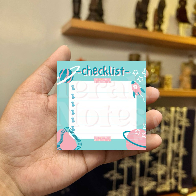 CUTE SPACE CHECKLIST MEMOPAD | 100% HANDMADE | Shopee Philippines
