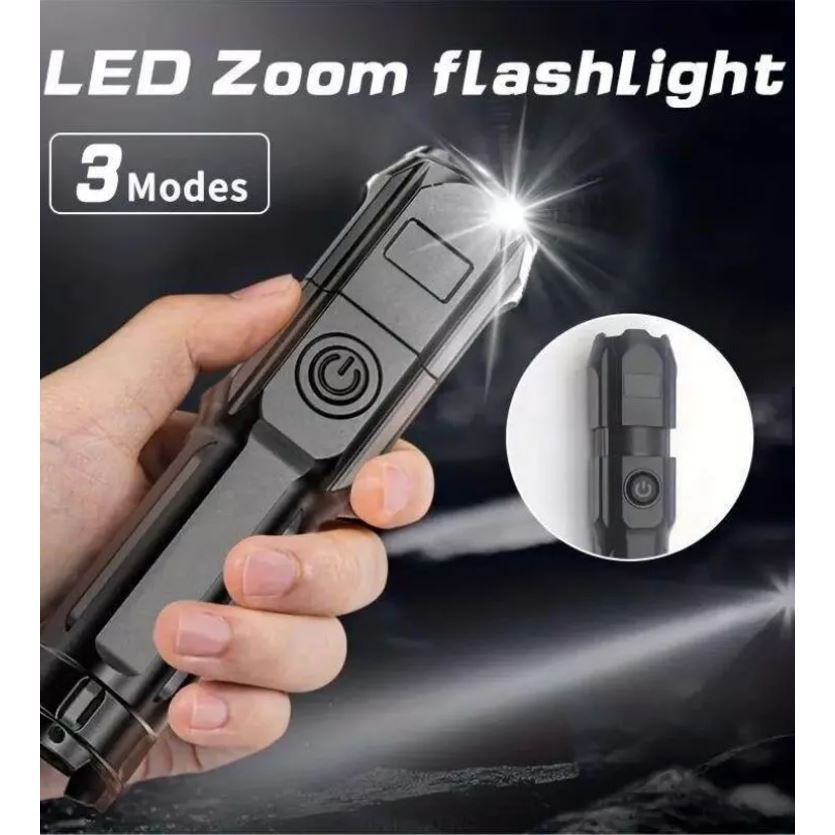 T6 Flashlight USB Rechargeable Handheld Super Bright Zoom LED Small ...