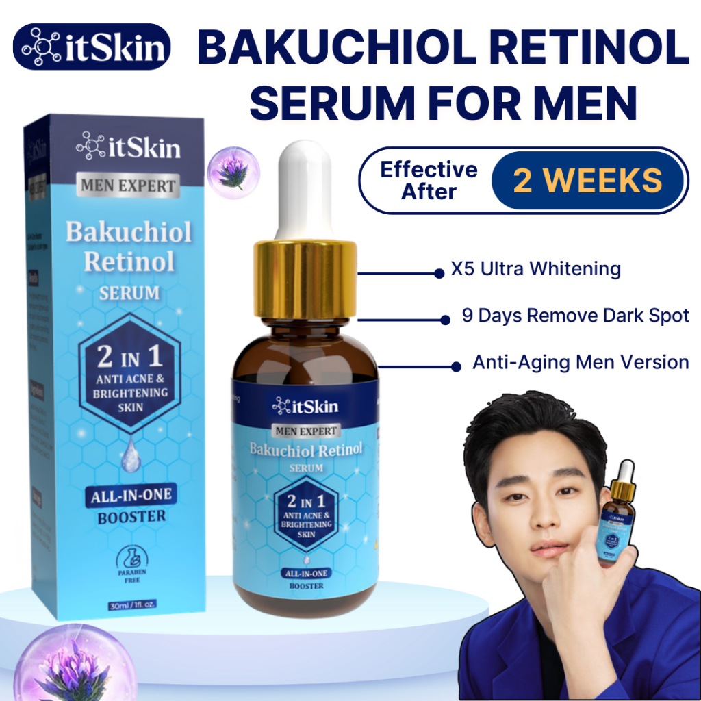 ITSKIN Bakuchiol Retinol Serum For Men Anti Aging Whitening Renewing ...
