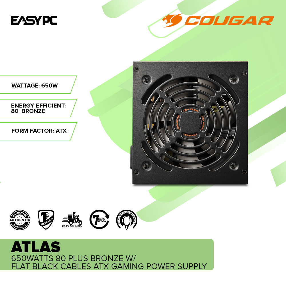 EasyPC | Cougar Atlas 650watts 80 Plus Bronze W/Flat Black Cables ATX ...