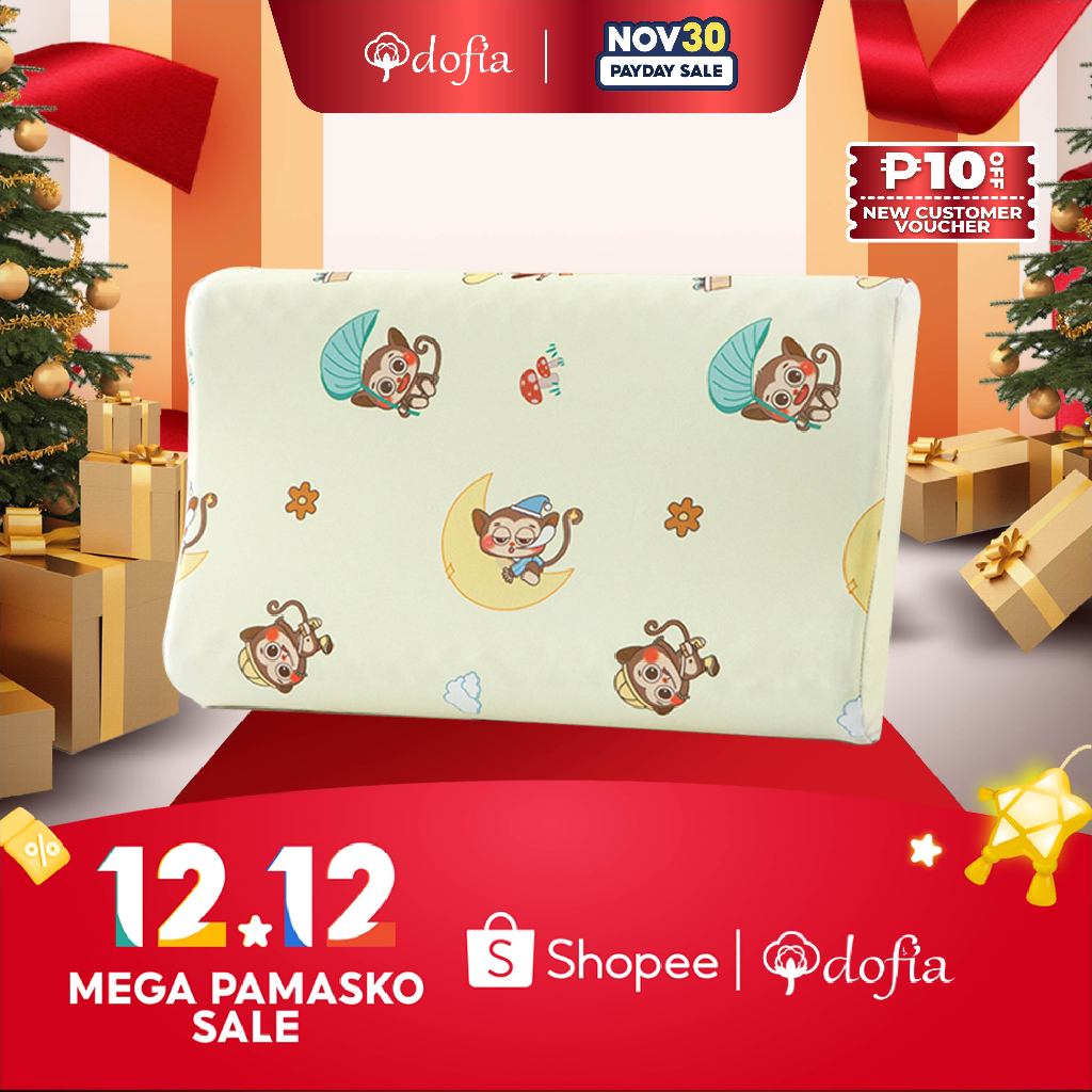 Dofia Big-eye Monkey Character Children's Memory Foam Pillow | Shopee ...