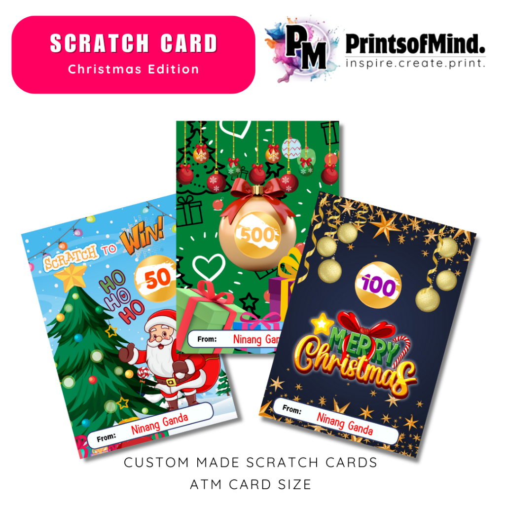 Scratch Card for Christmas | ATM Card Size | Blank Scratch Cards ...
