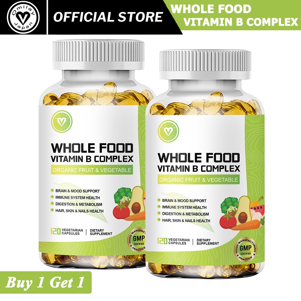Omilay Whole Food Vitamin B Complex Capsule Reduce Fatigue Mood Promote ...