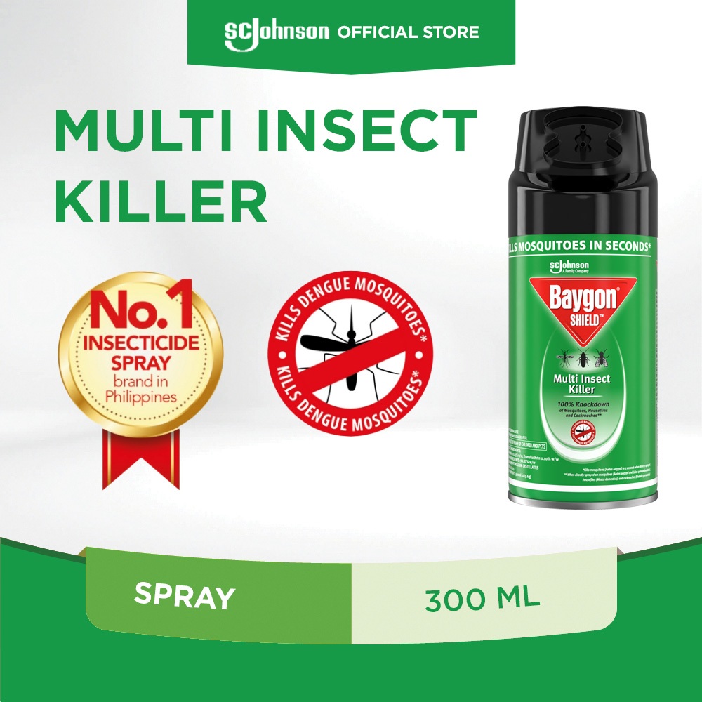 Baygon Shield Multi Insect Killer - 300 ml | Shopee Philippines